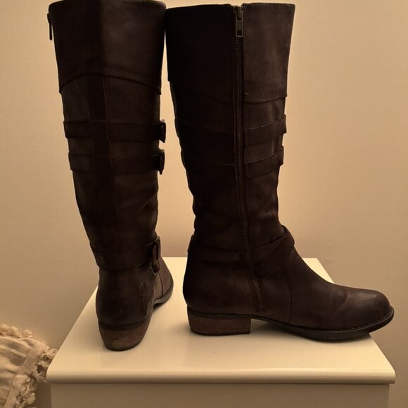 Born | Shoes | Born Odom Knee High Dark Brown Castagno Oil Rubbed Suede ...